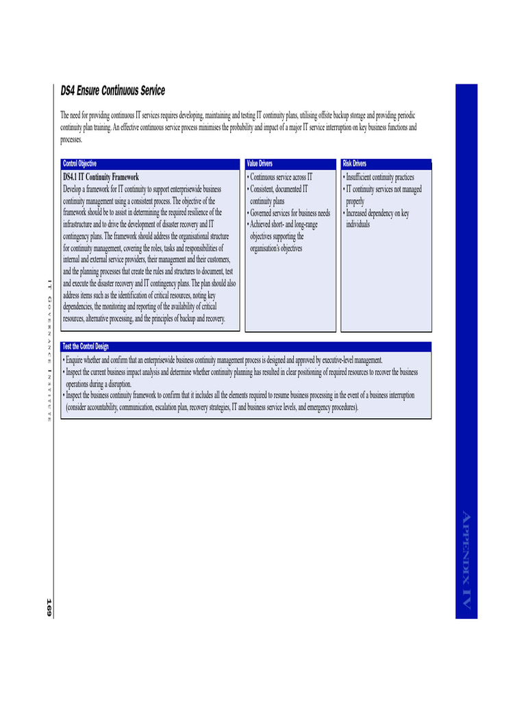 CobIT DS04 Continuity Management | PDF | Backup | Business