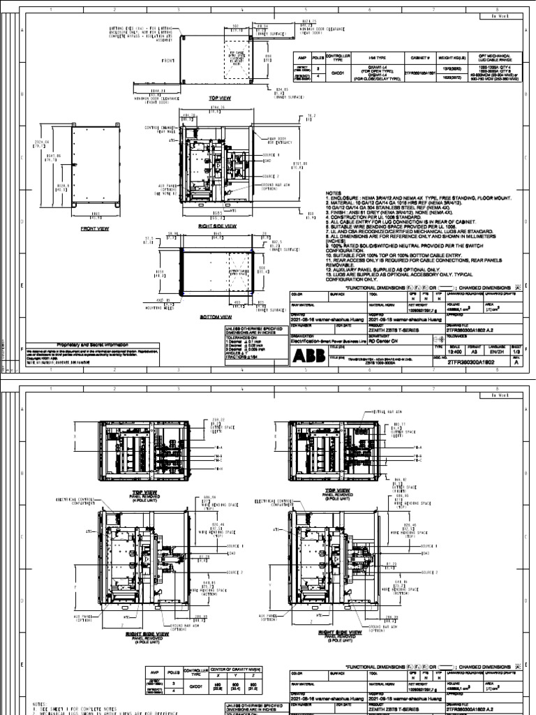 ABB ATS DRAWING 3000A | PDF