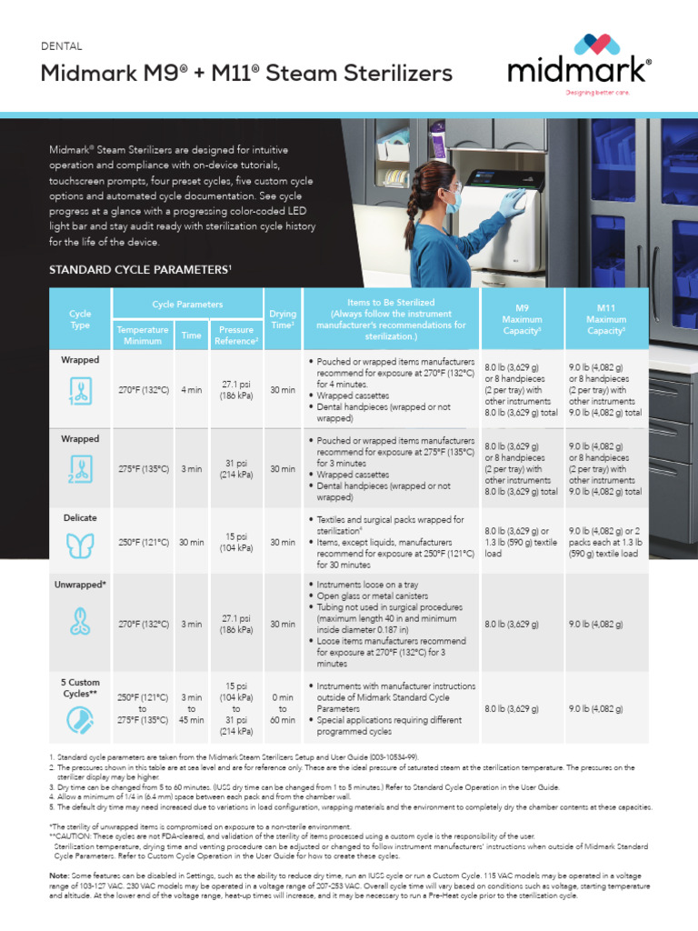 midmark M9,11- 小型tabletop dental - 型錄,規格 | PDF | Sterilization ...