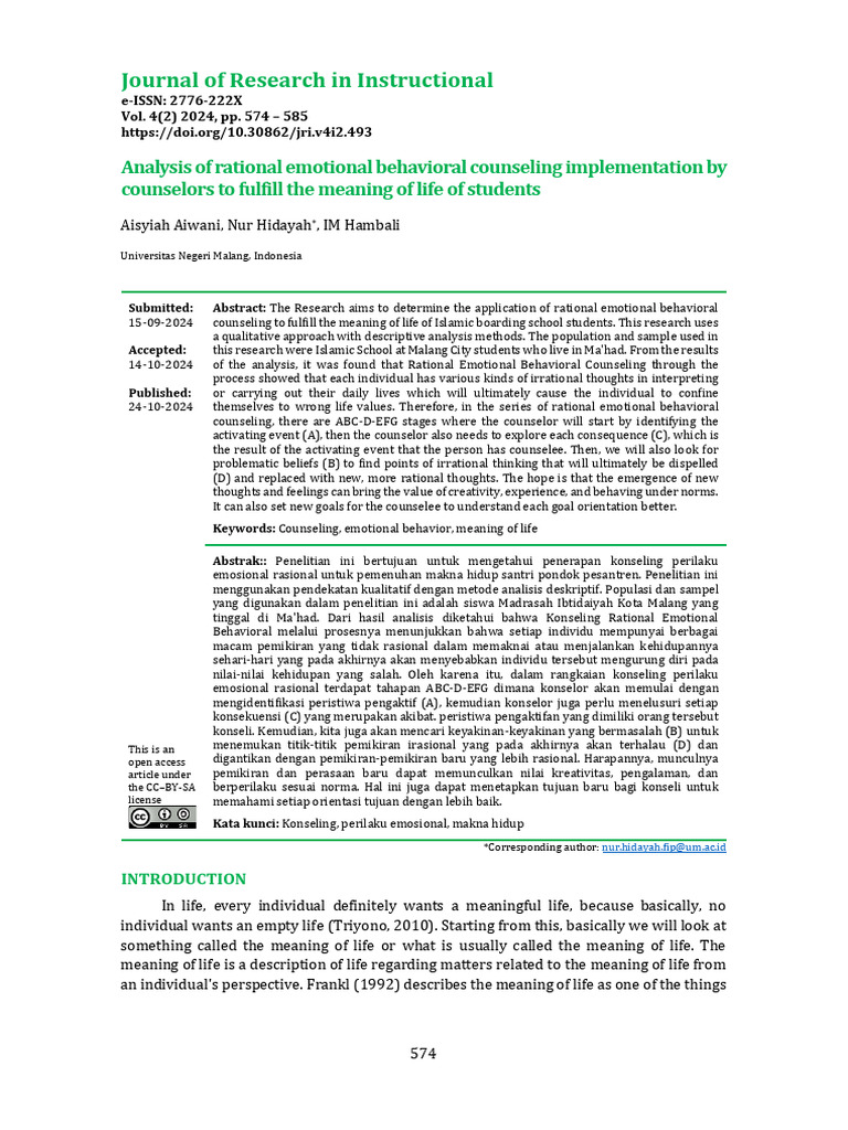 Rational Emotional Counseling for Students | PDF | Psychotherapy ...