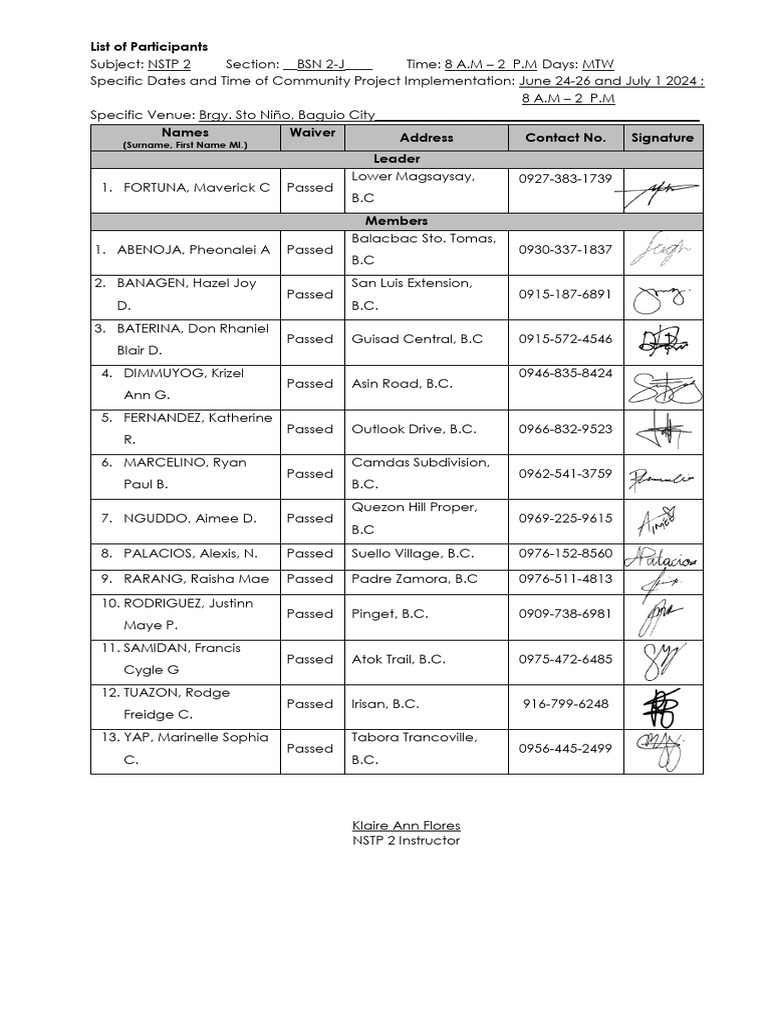 Final List of Participants | PDF