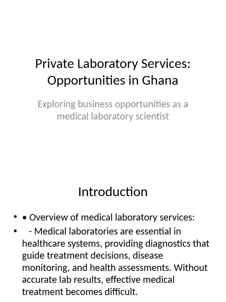 Private Lab Opportunities in Ghana | PDF