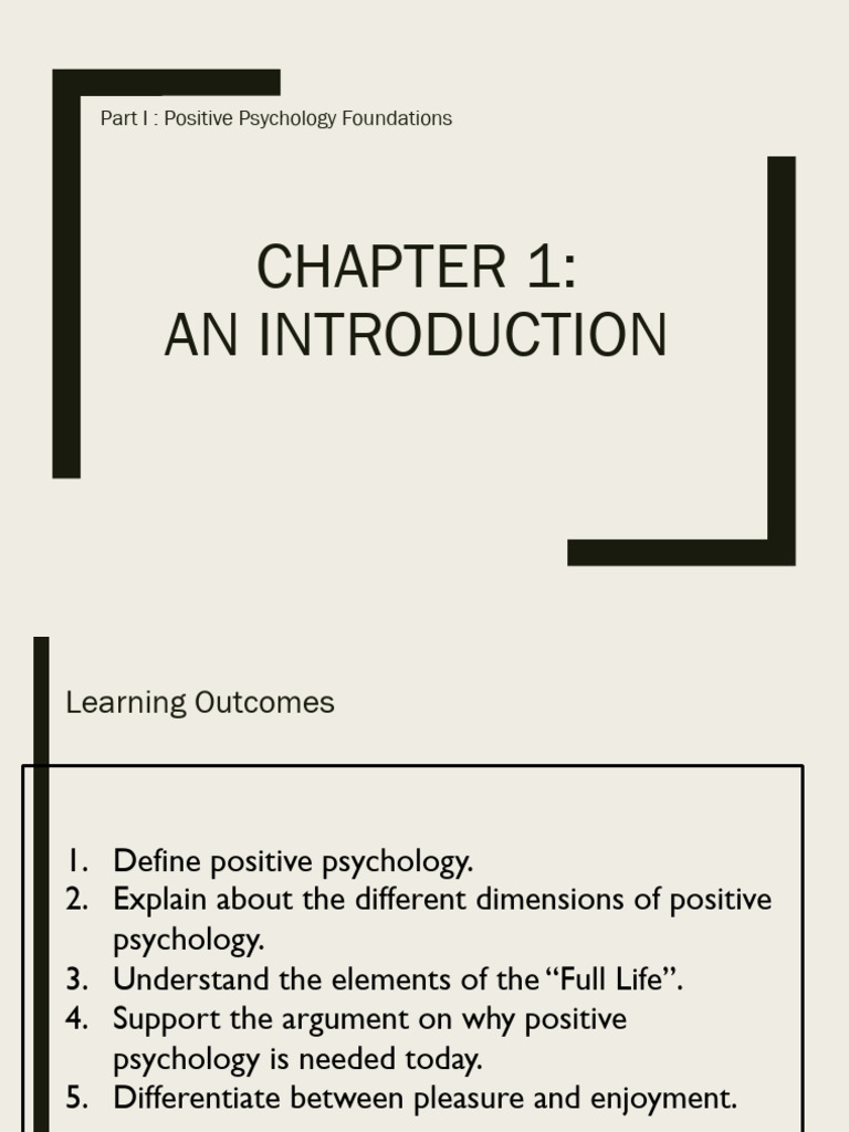 Chapter 1-Intro To Positive Psychology | PDF | Positive Psychology ...