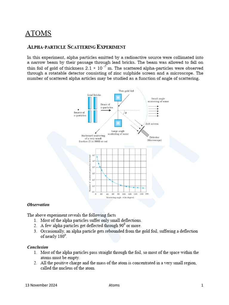 Atoms notes 2024 | PDF | Emission Spectrum | Electron