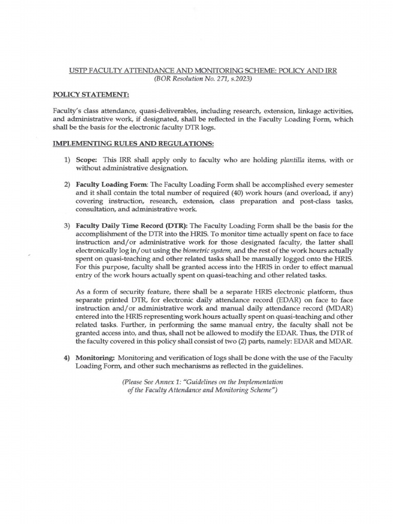 IRR of BOR Resolution No. 271, S. 2023 | PDF