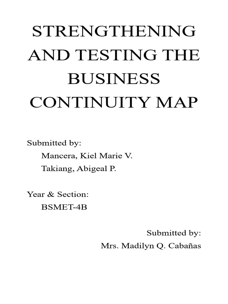 Business Continuity Map for Airlines | PDF