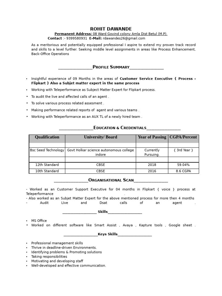 Resume Rohit | PDF