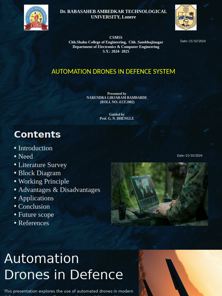 Automation Drones in Defence 1 | PDF | Unmanned Aerial Vehicle | Automation