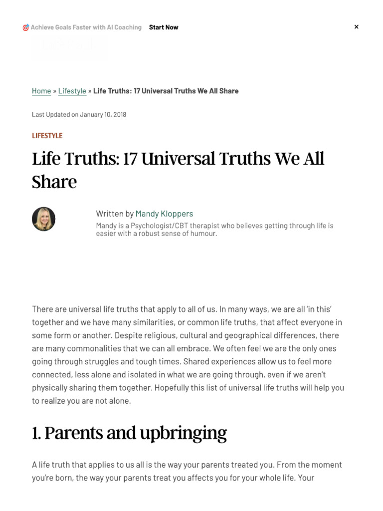 Universal Truth | PDF