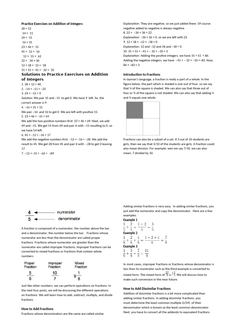 MATH | PDF | Multiplication | Division (Mathematics)