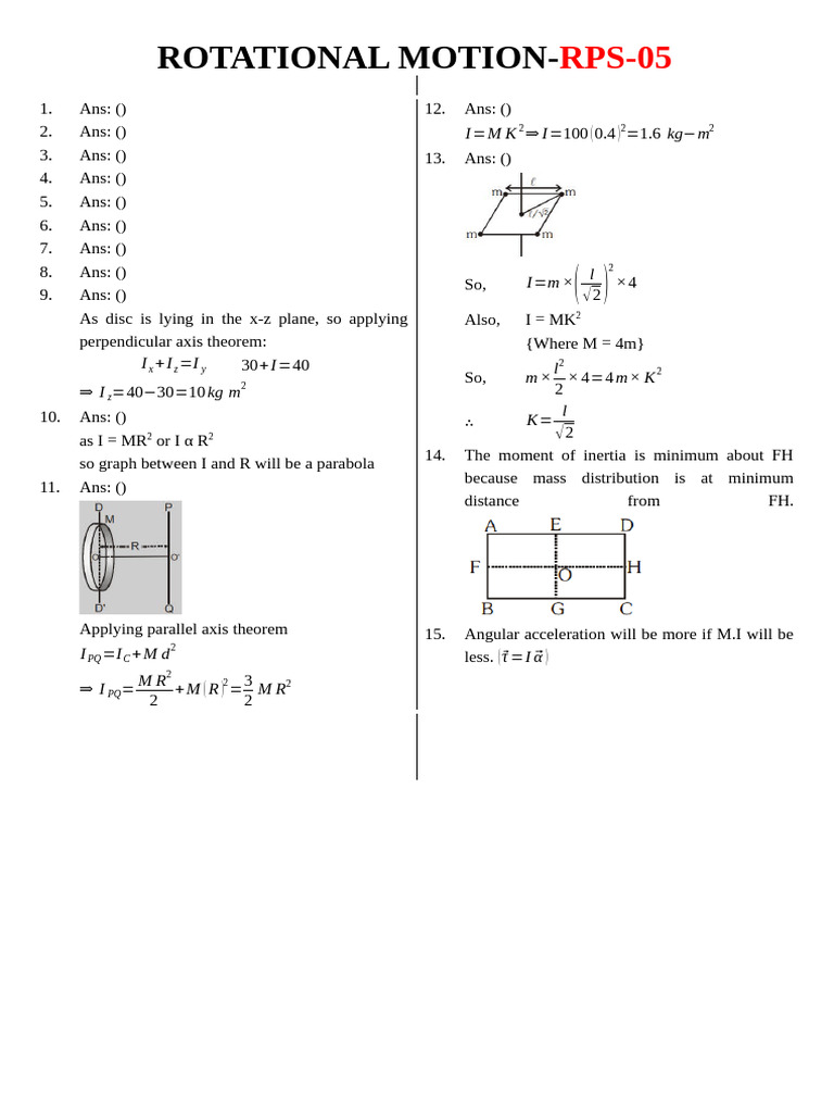 Understanding Rotational Motion Concepts | PDF