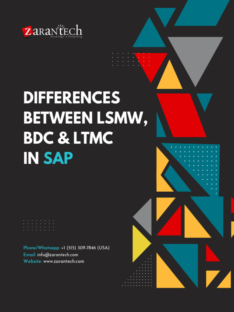 Differences Between Lsmw Bdc And Ltmc In Sap Pdf Microsoft Excel Text File