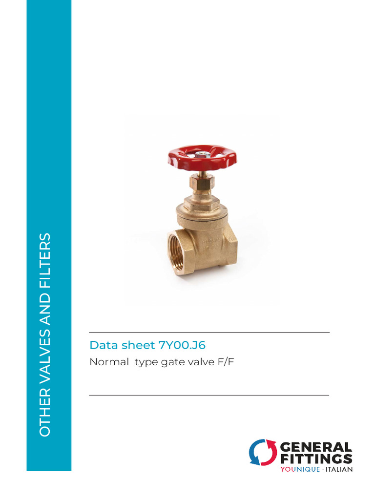 Gate Valve F/F Data Sheet 7Y00.J6 | PDF | Valve | Pipe (Fluid Conveyance)