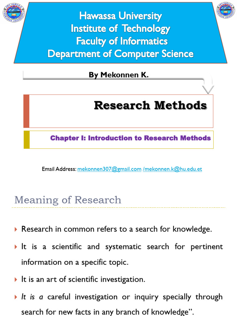 Research Methods-Chapter-1 | PDF | Methodology | Qualitative Research
