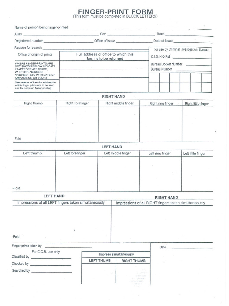 Finger Prints | PDF