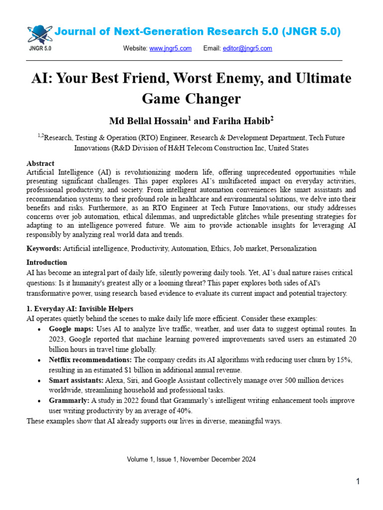 AI: Friend, Enemy, and Future Impact | PDF | Artificial Intelligence ...