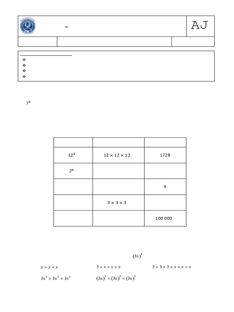 Year 9 Math Test: Index Laws & Sci Notation | PDF | Mathematics