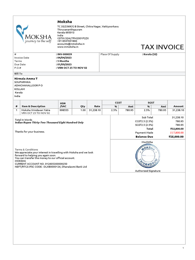 INV-000039 | PDF | Currency | Taxes