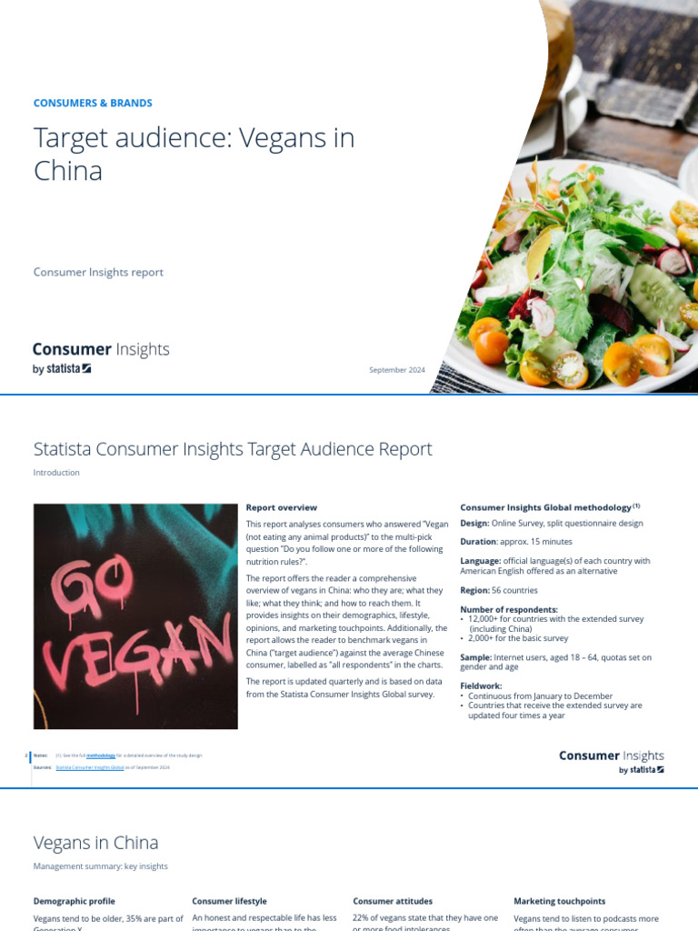 Vegans in China: Consumer Insights 2024 | PDF | Survey Methodology ...