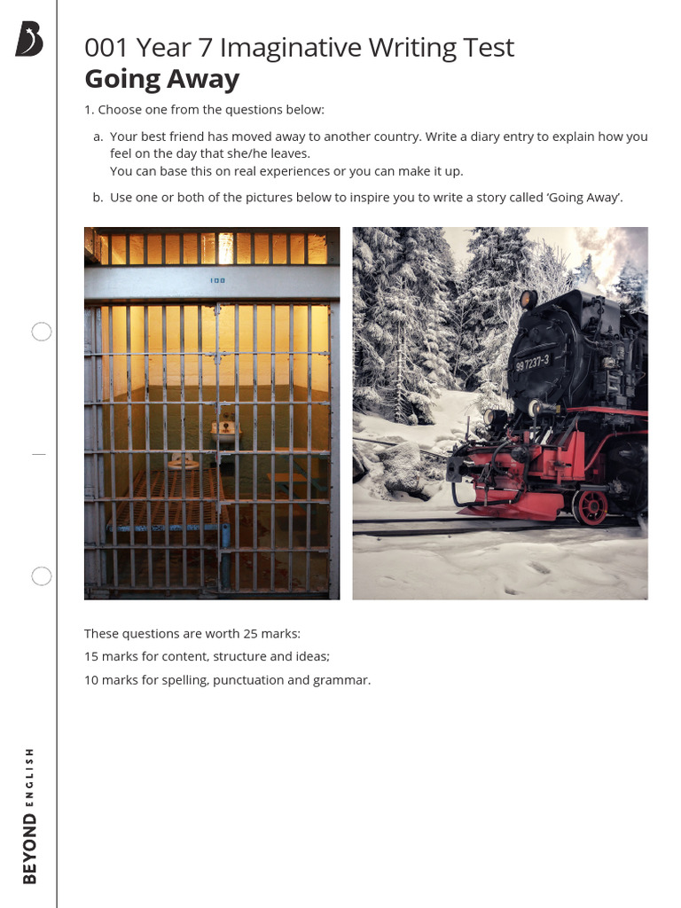 Year 7 Imaginative Writing Test | PDF