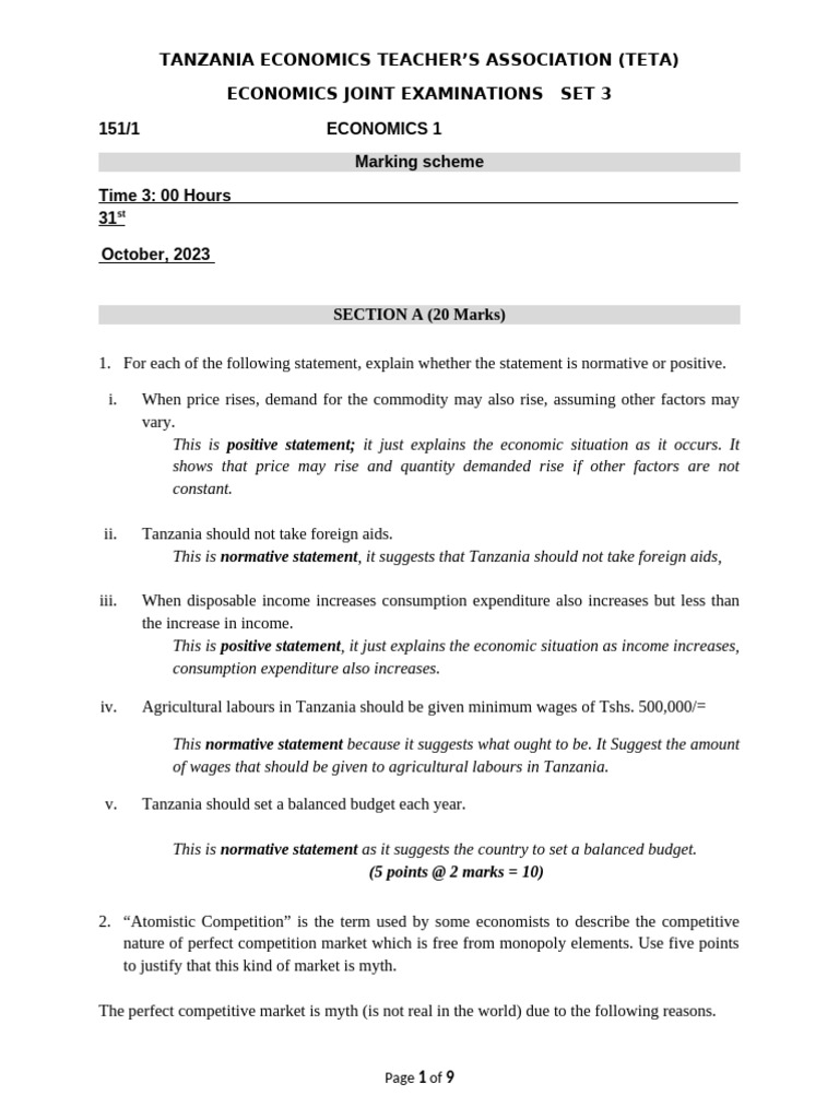 Econ 1 Series 6 2023 Guide[1] | PDF | Demand | Production Function