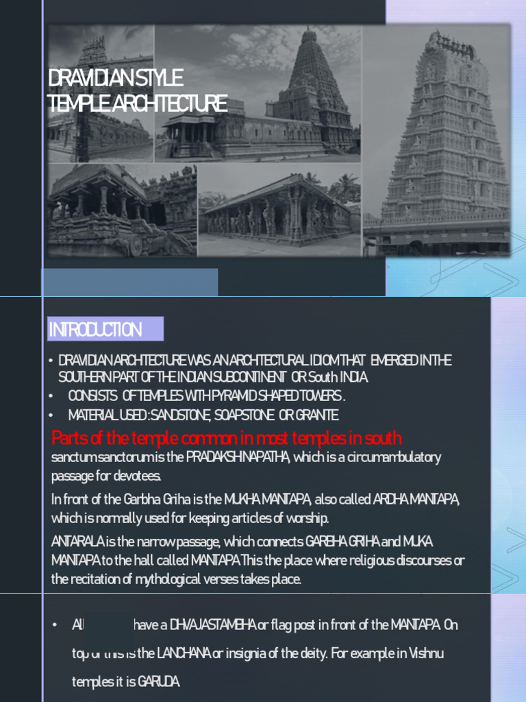 Dravidian Temple Architecture Overview | PDF