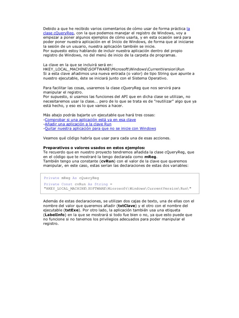 Iniciar Programa Al Iniciar Windows | PDF