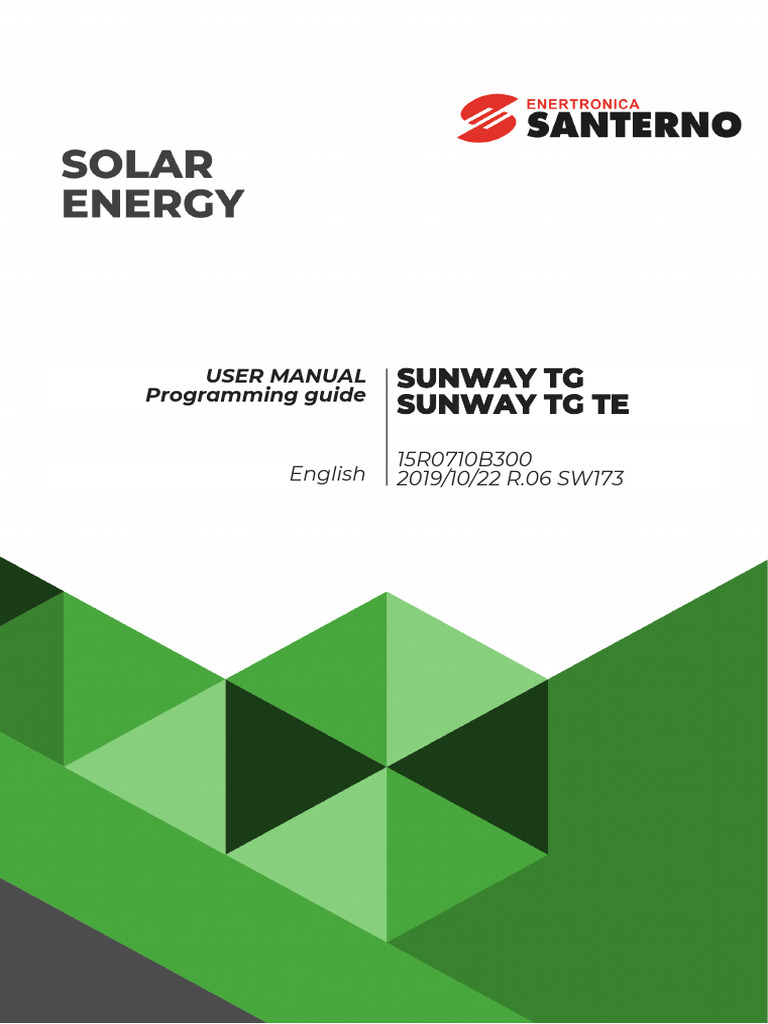 15R0710B300 - SUNWAY TG and TG TE - User Manual - Programming Guide R06 ...