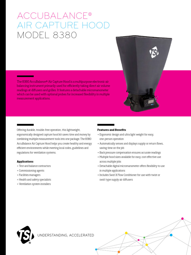 AIR CAPTURE HOOD TSI AccuBalance 8380 | PDF | Pressure Measurement ...