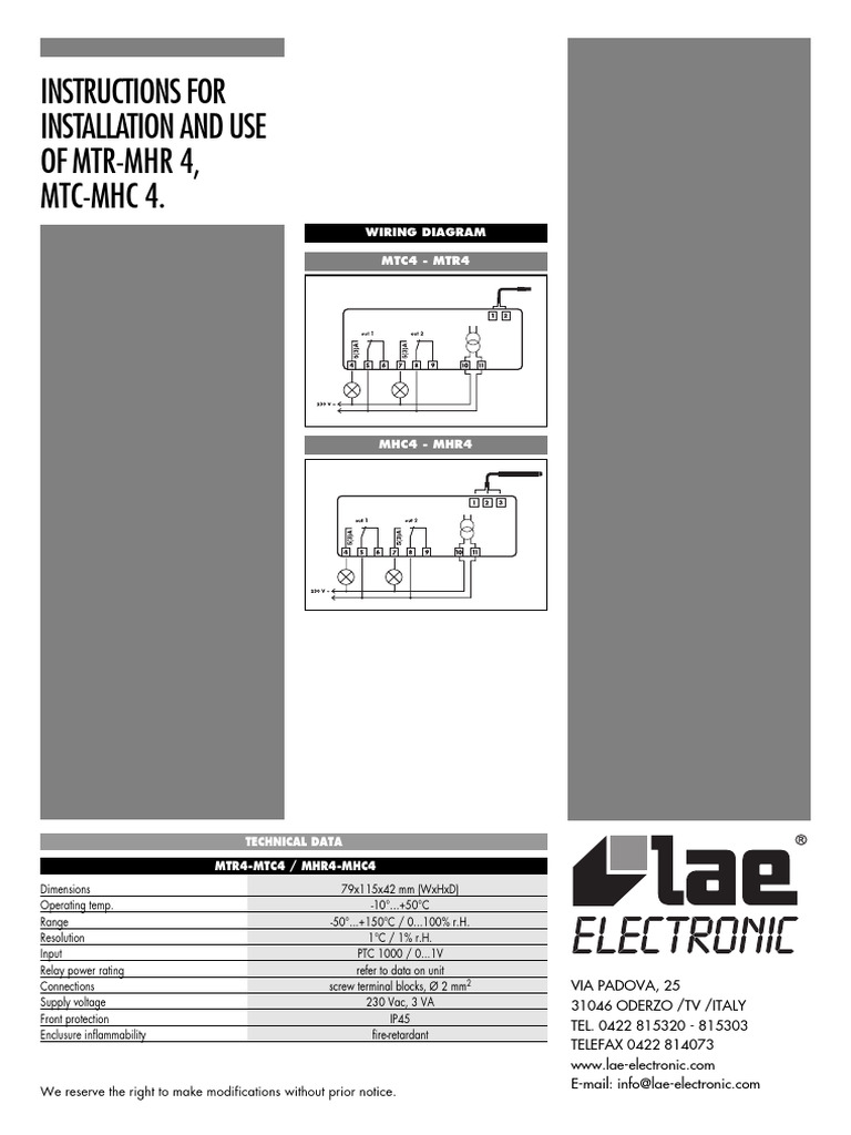 LAE MTR-MTC-MHR-MHC4 | PDF | Parameter (Computer Programming) | Hysteresis