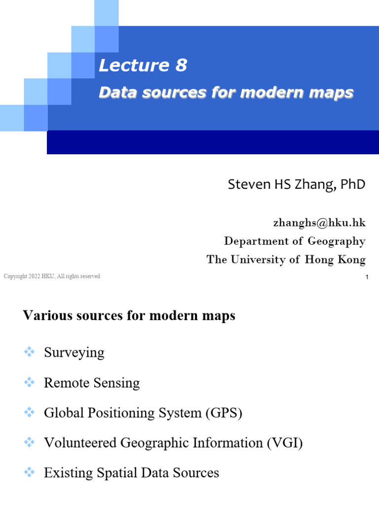 Lecture_8_Data_sources_for_modern_maps.pdf | PDF | Remote Sensing | Surveying