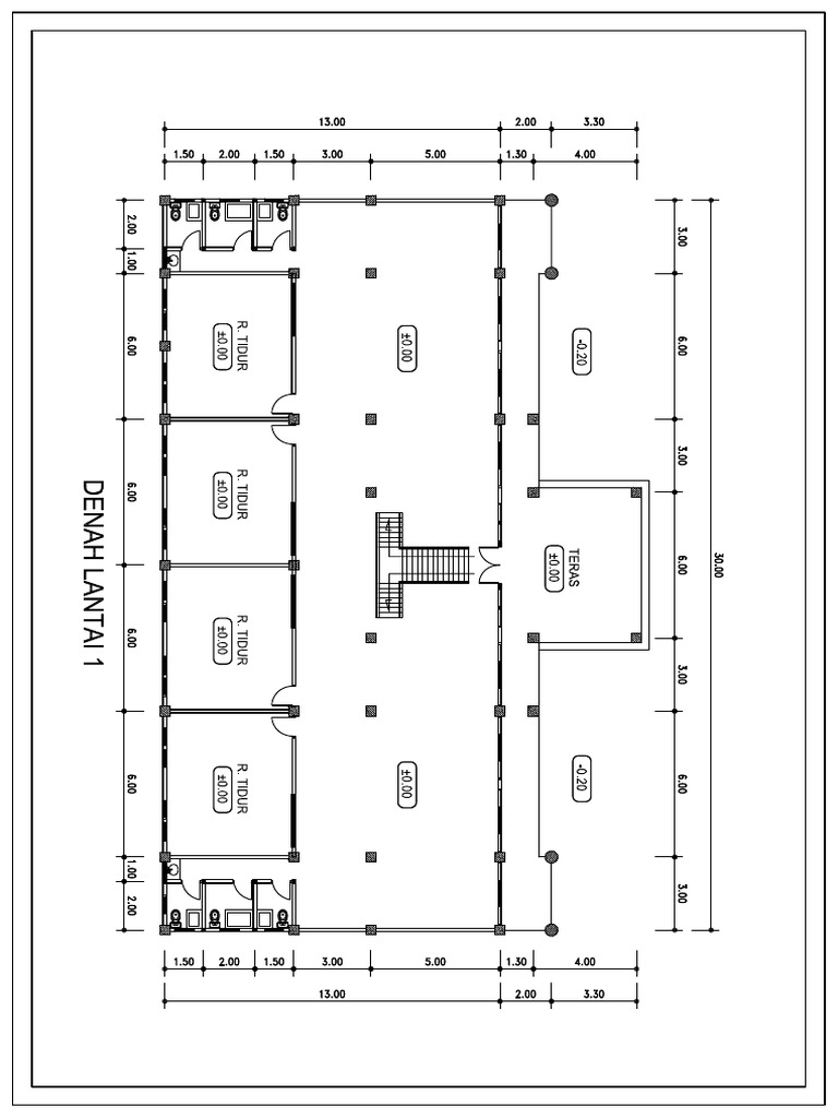 1.DENAH LANTAI 1 FIX | PDF