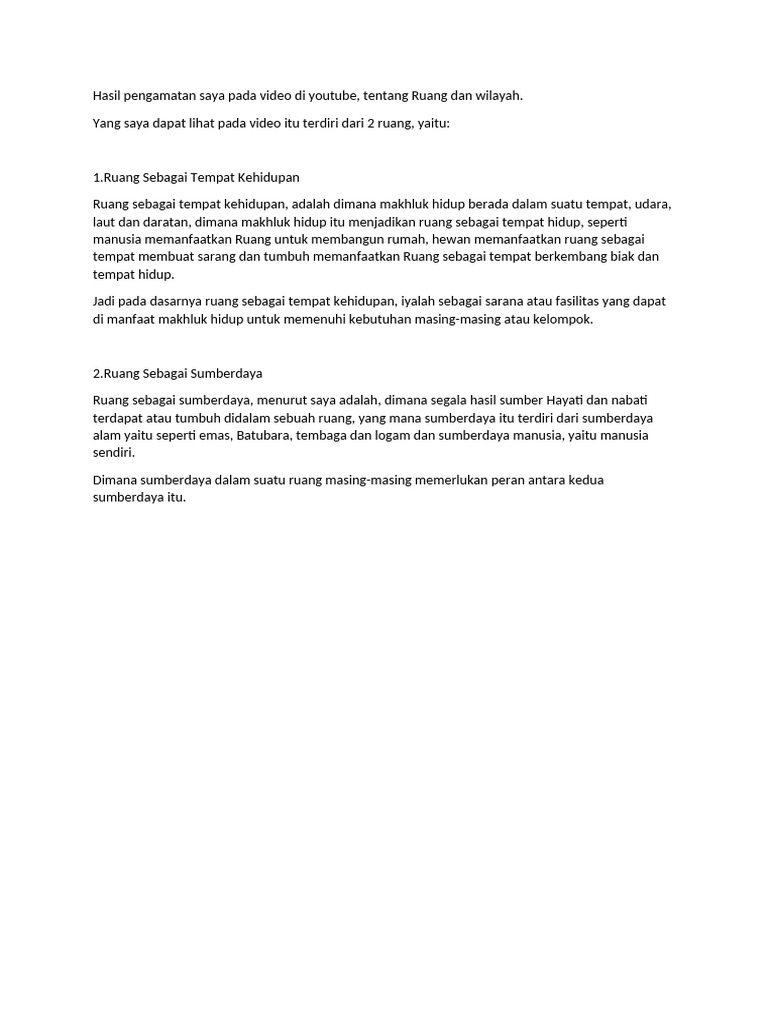 Teori Keruangan Fredy Richo 20860156 | PDF