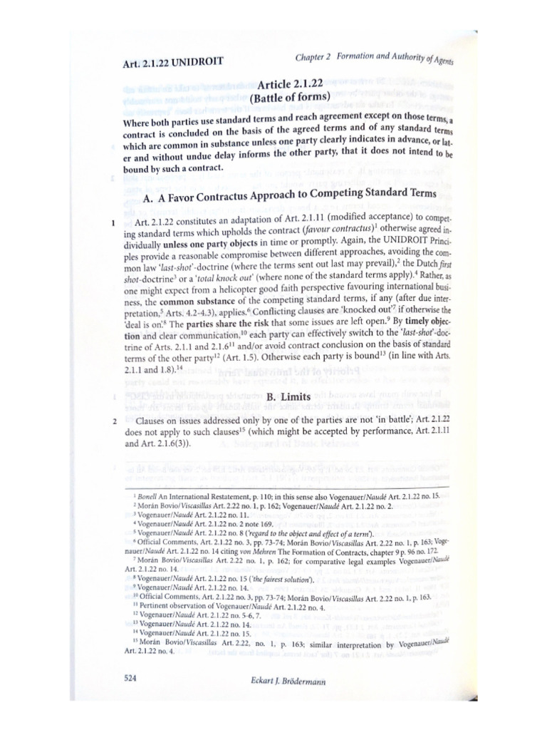 Battle of Forms Unidroit | PDF