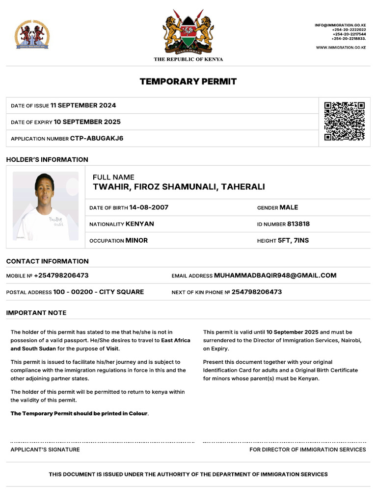 Kenyan Passport Consent for Minors | PDF