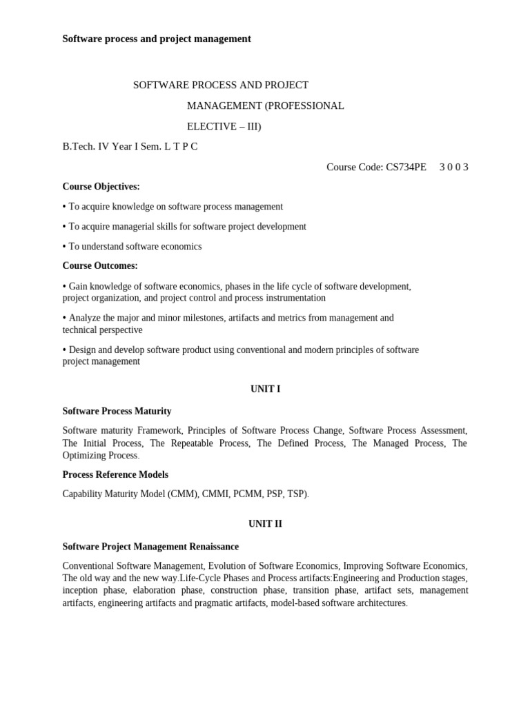 Sppm Notes Word | PDF | Project Management | Software Development Process Sppm Notes Word | PDF | Project Management | Software Development Process