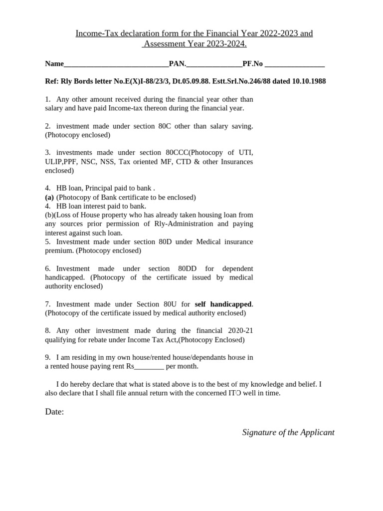 i-tax declaration | PDF | Income Tax | Taxes