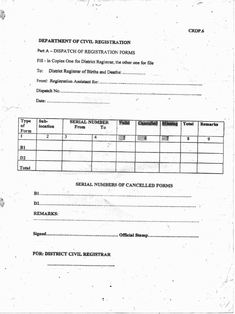 Dispatch Form DP.6 | PDF