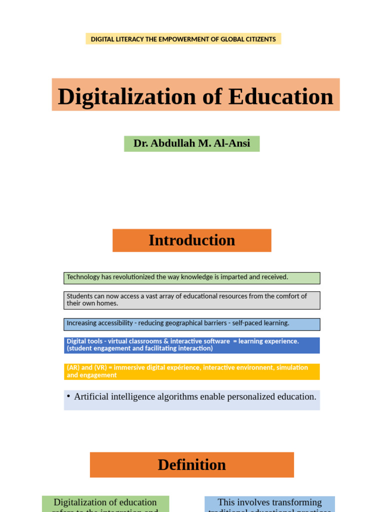Digitalization of Education | PDF | Educational Technology | Augmented ...