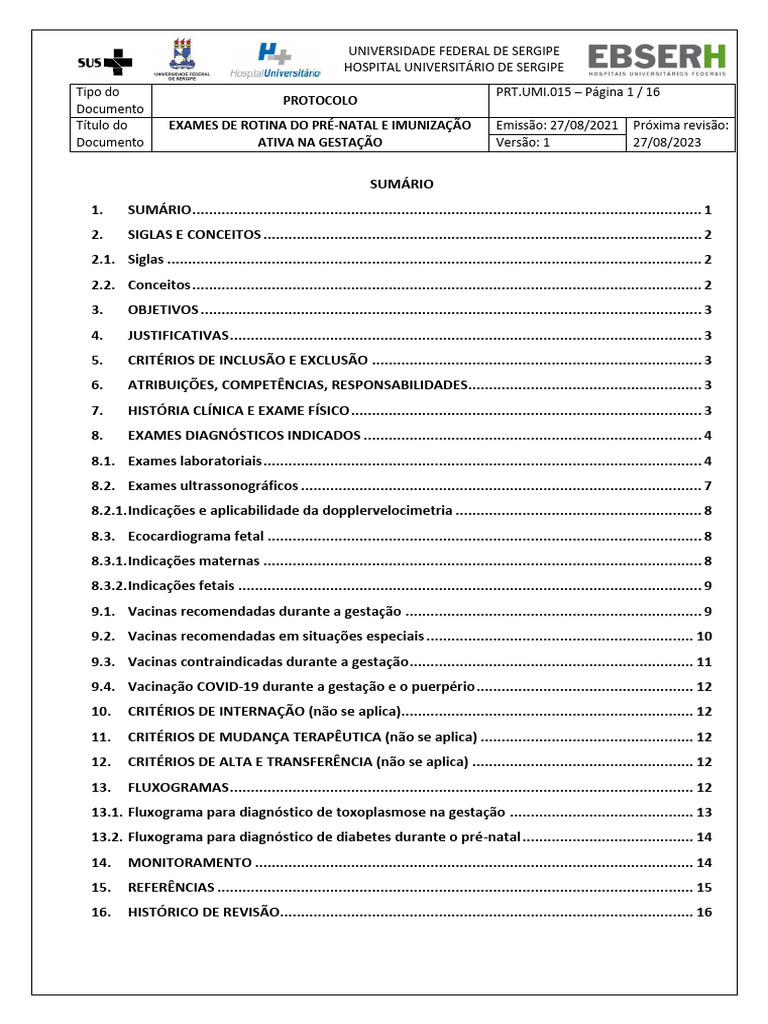 PRT - UMI .015 EXAMES PRE Amp 769 NATAL E IMUNIZAC Amp 807 AO ATIVA NA GESTAC Amp 807 AO | PDF ...