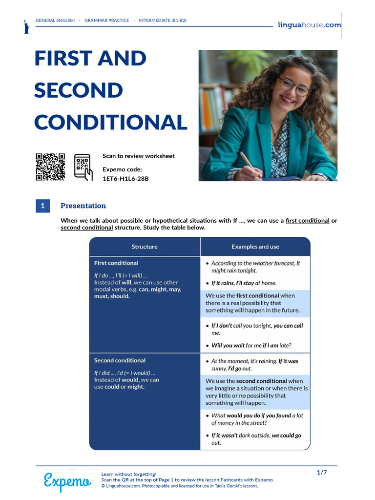 First and Second Conditional American English Teacher B1 B2 | PDF
