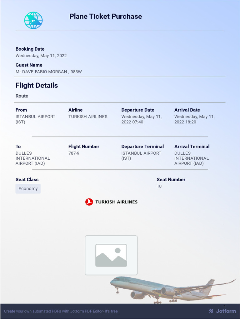 Plane Ticket Template-5277373032229932780 | PDF | Airlines | Airport