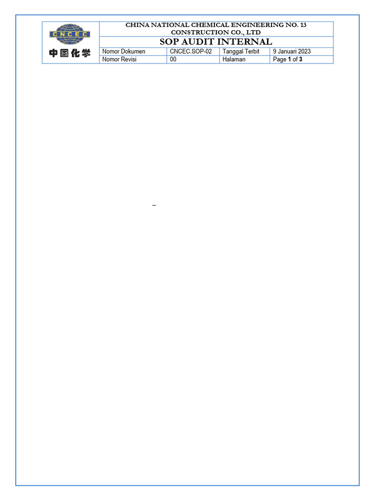 Cncec - Sop-02 Audit Internal | PDF