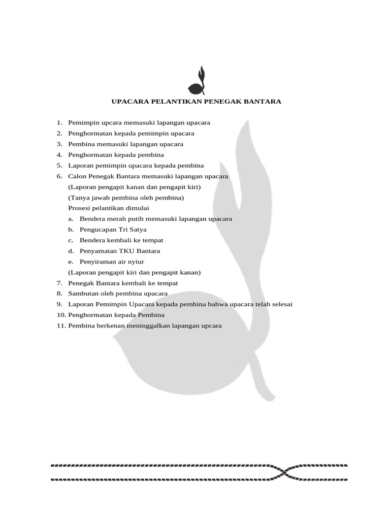 Susunan Upacara Pelantikan Bantara | PDF