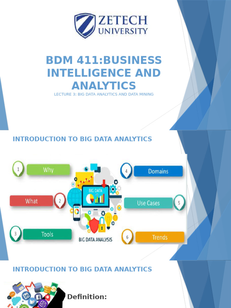 LECTURE 3-BDM 411 Data Analytics and BIG Data | PDF | Data Mining | Big Data
