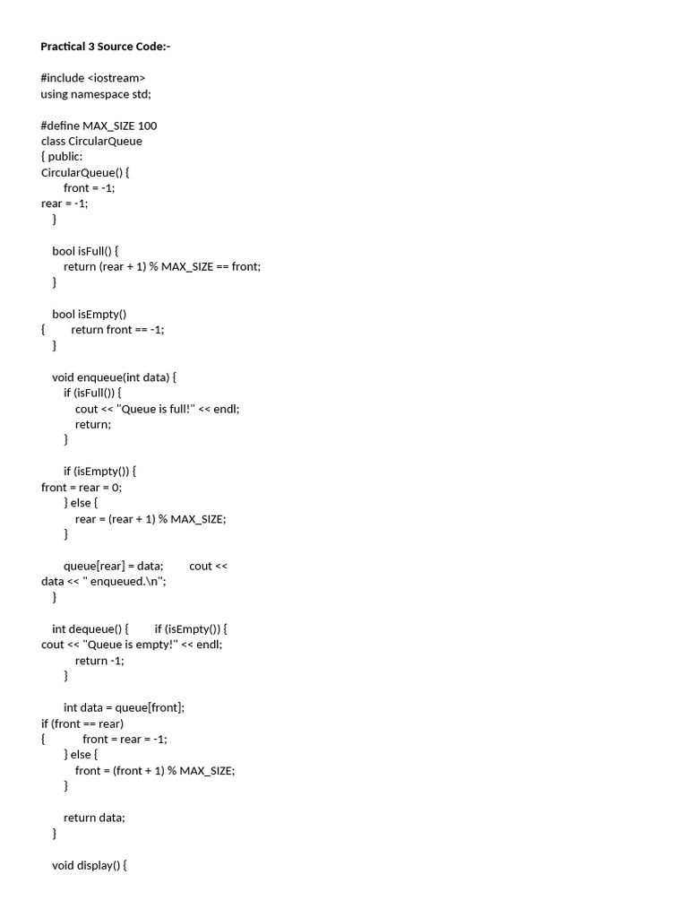 DSA - Practical 3 | PDF