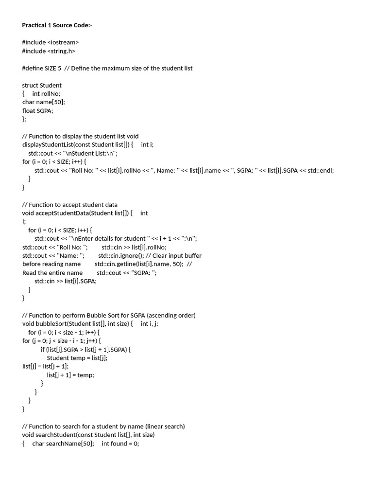 DSA Practical 1 | PDF | Computer Programming | Software Engineering DSA Practical 1 | PDF | Computer Programming | Software Engineering