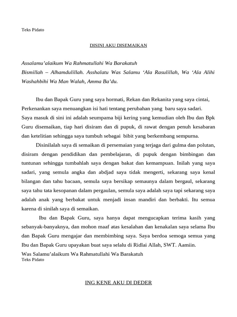 Teks Pidato Bahasa Indonesia Dan Basa Jawa | PDF