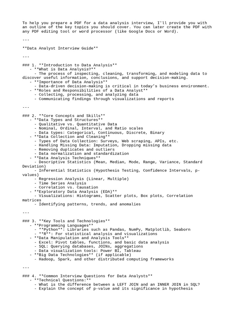 Data Analyst Questions Chatgpt | PDF | Data Analysis | Data