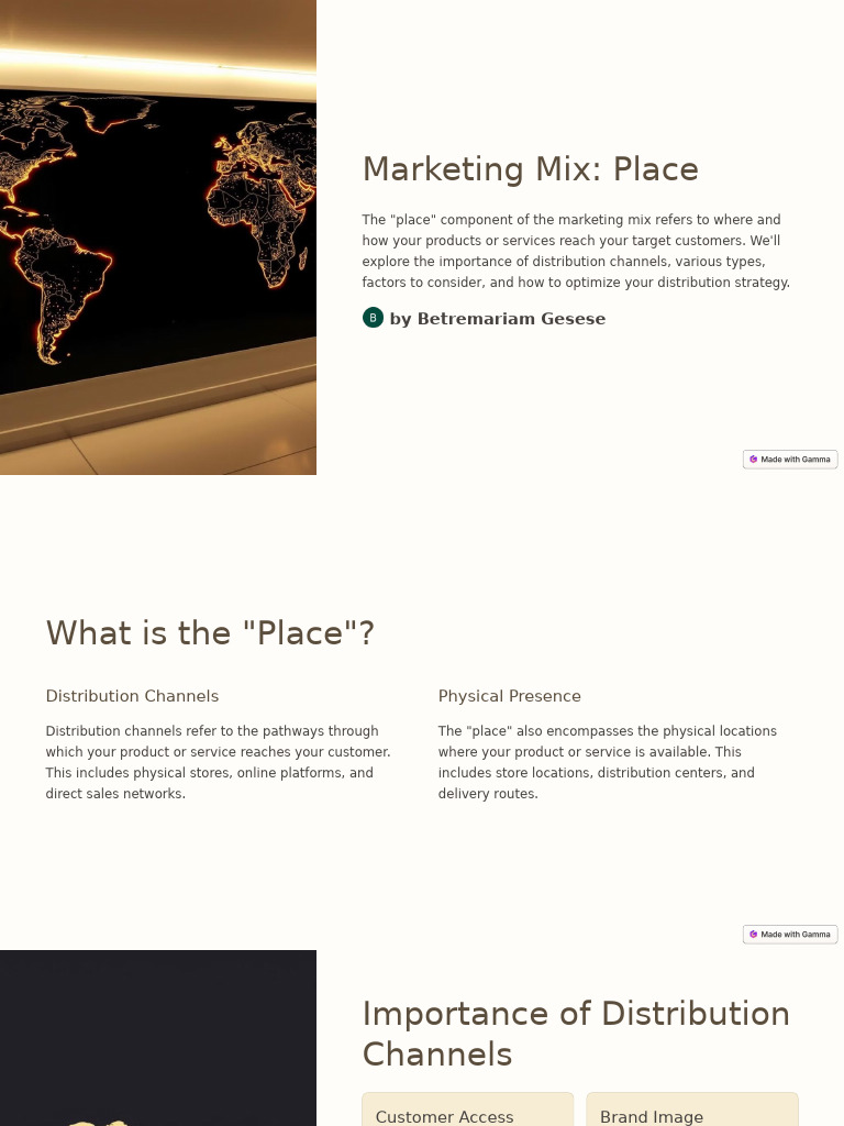 Marketing Mix Place | PDF | Retail | Marketing